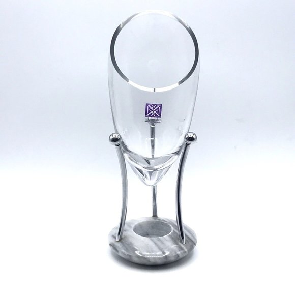 BX Glass | Accents | Bx Studio Handcrafted Glass Vase Art Glass 7 Metal ...